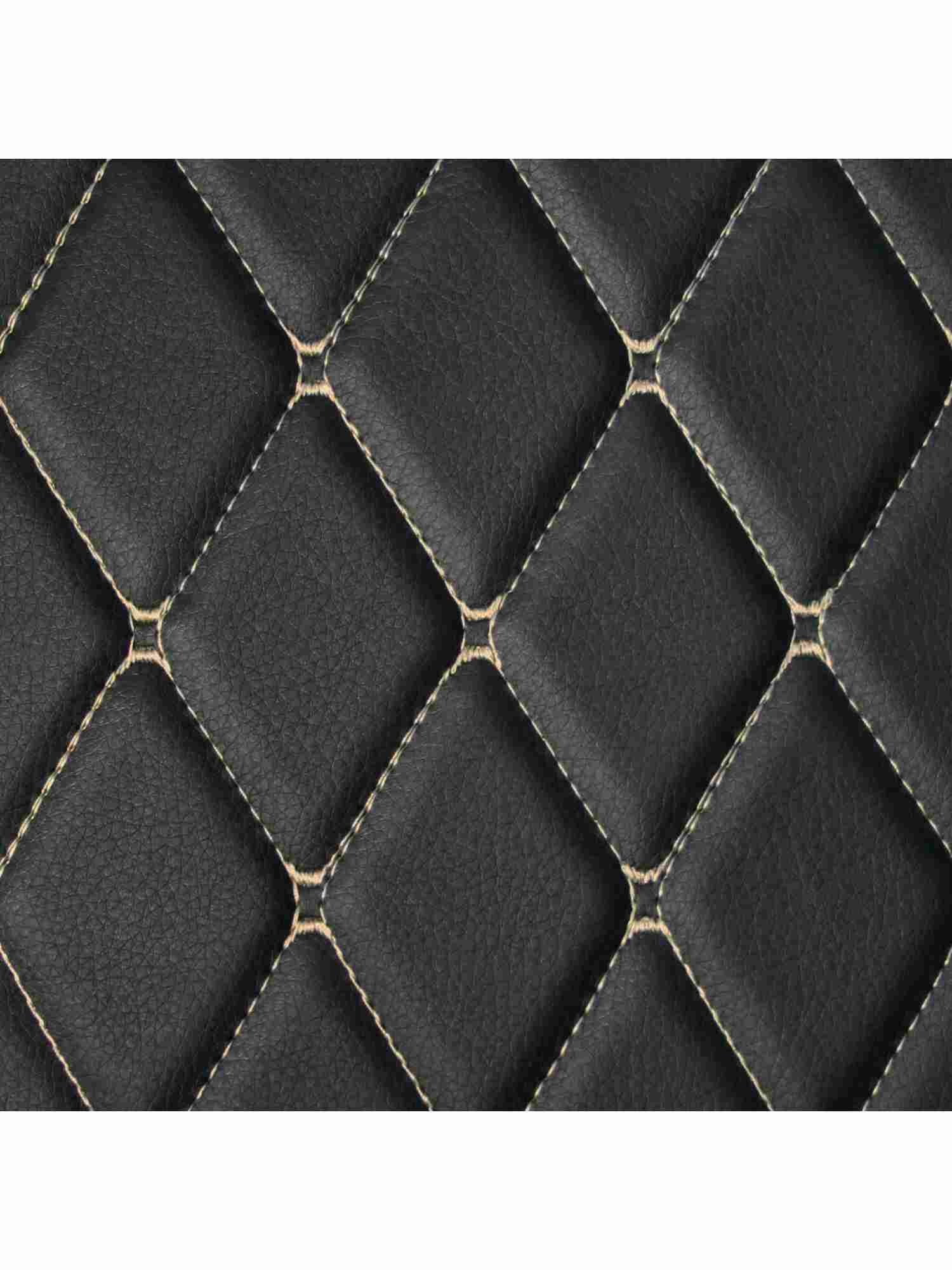 Экокожа стёганая «intipi» Diamond (чёрный/бежевый, ширина 1.35 м, толщина 5.85 мм) belais #15082