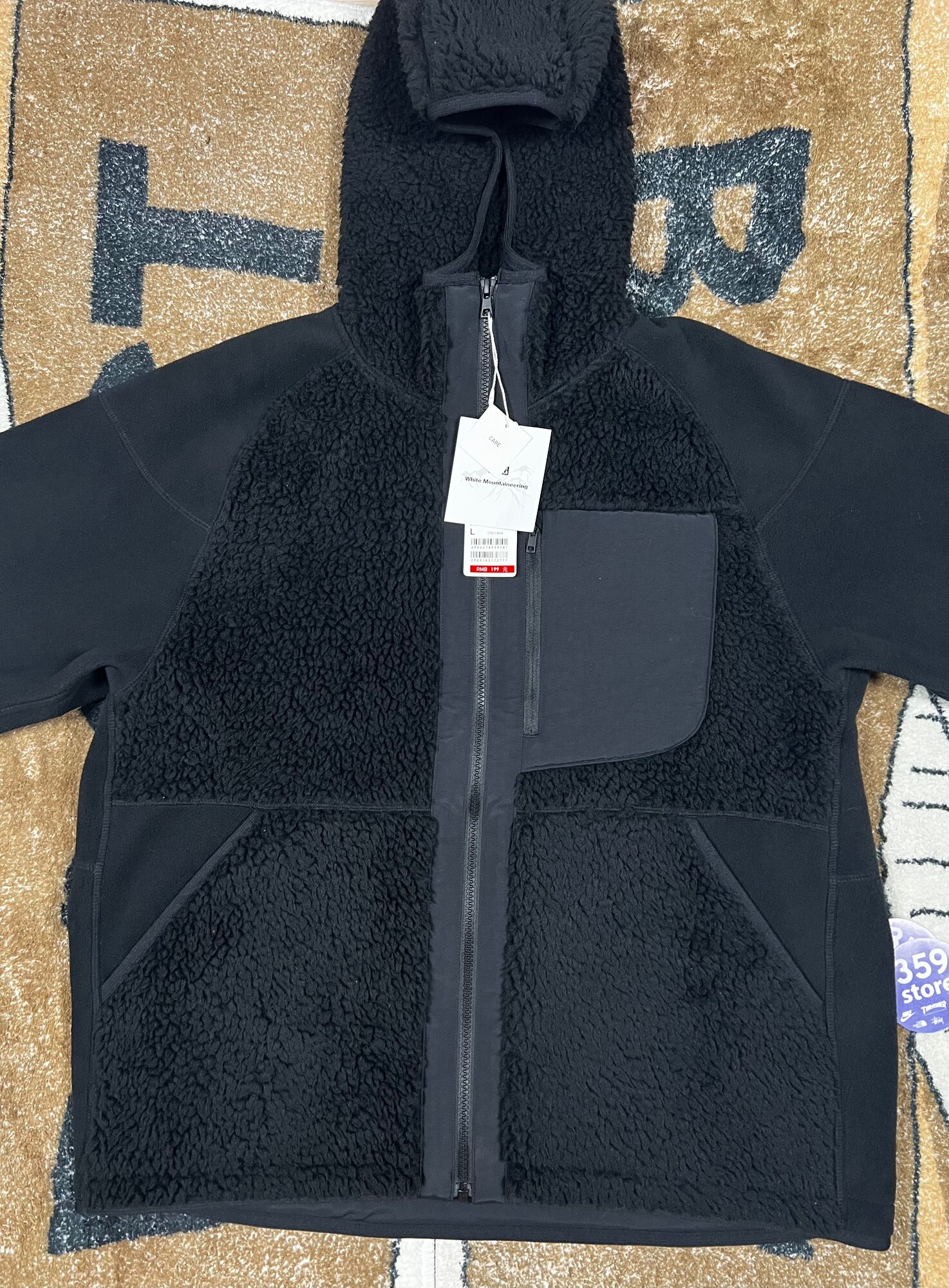 Худи UNIQLО X WНITЕ МOUNТАINЕЕRING FLЕEСE НОODIЕ BLACK