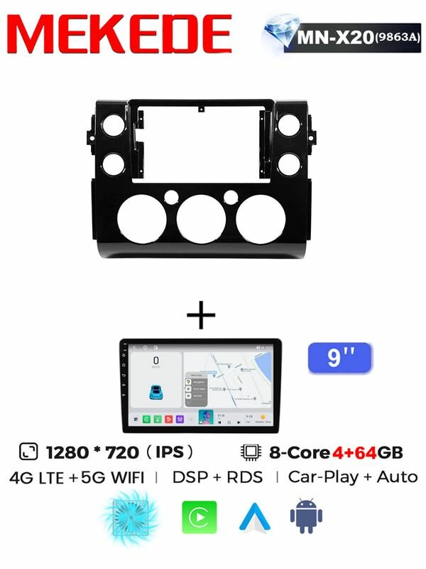 Магнитола 9" Mekede MN X20 Pro 4/64 Gb Toyota FJ Cruiser J15 2006-2020 F2 carplay