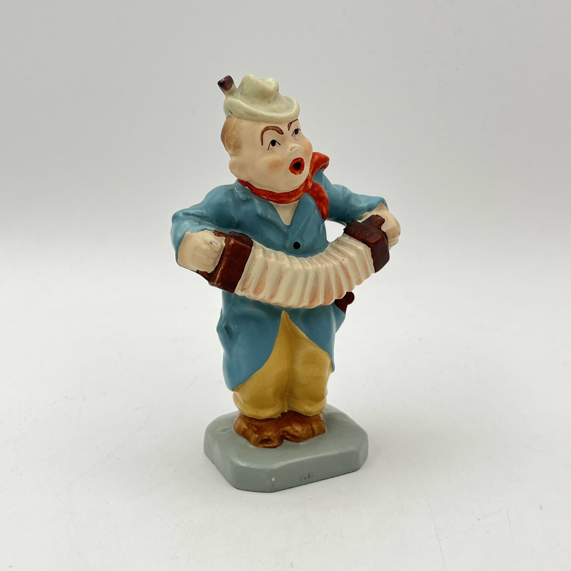 Статуэтка "Гармонист" ("Уличный музыкант"), фаянс, роспись, Западная Европа