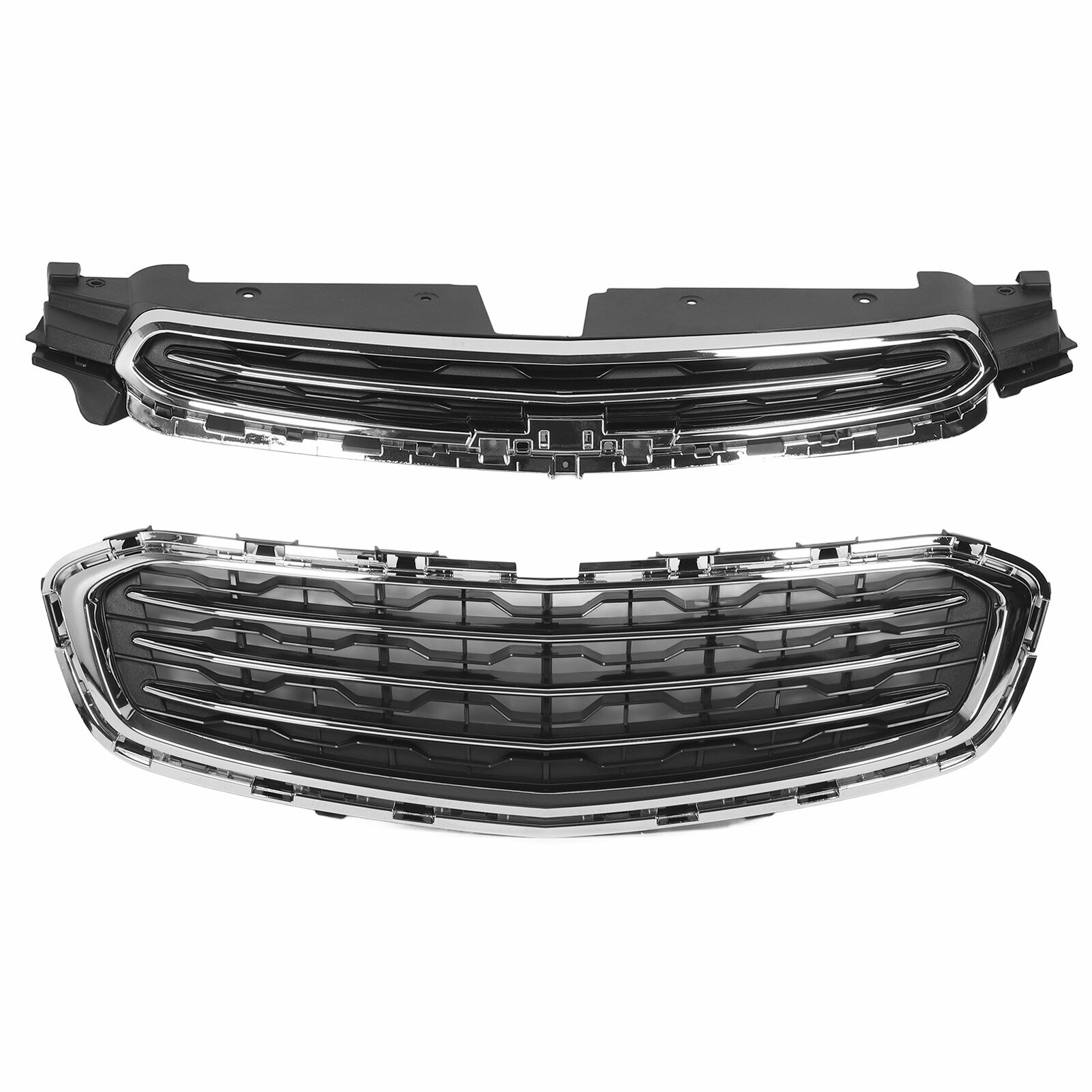 Комплект передней верхней и нижней решетки радиатора Chevy Cruze J300 94516090 Хром Замена центральной решетки радиатора