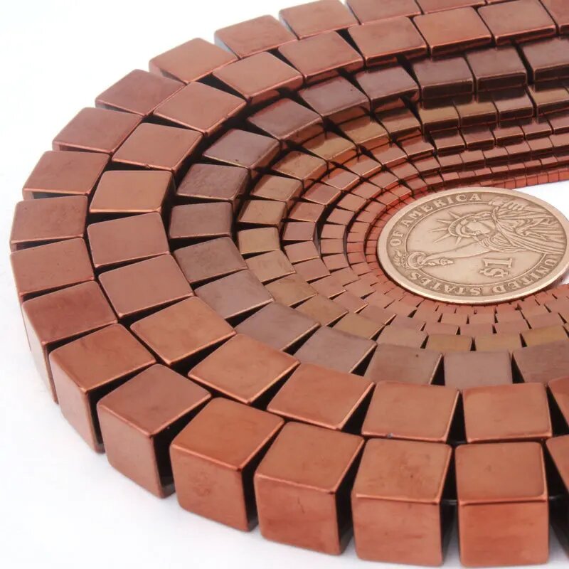 Бусины из натурального гематита jbyzbsm коричневые кубики 2/3/4/6/10 мм 8mm approx 45-47pcs