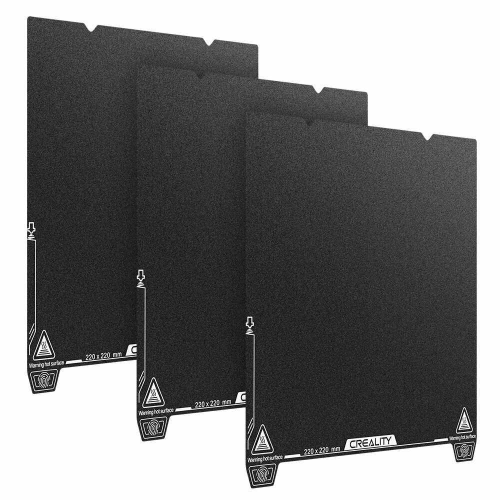 Креалити PC Сборная Платформа (3 шт) 235*235 мм Гибкая стальная платформа для 3D-принтера Высокая адгезия, ровность и легкость удаления моделей Совместимость с Ender-3 V3 SE/Ender-3 V3 KE/CR-10 SE/ Ender-3 S1/Ender-3 S1 Pro/Ender-3 V2 Neo/Ender-5 S1