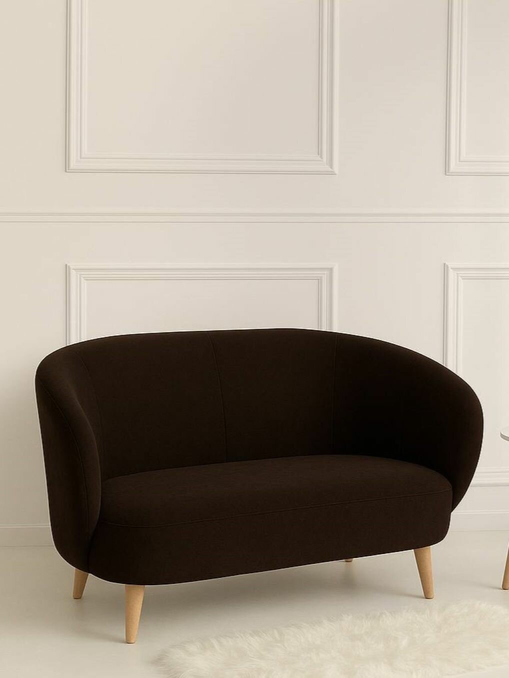 Диван прямой Мод на ножках с подлокотниками велюр Zara Bitter 24, 130х74х65