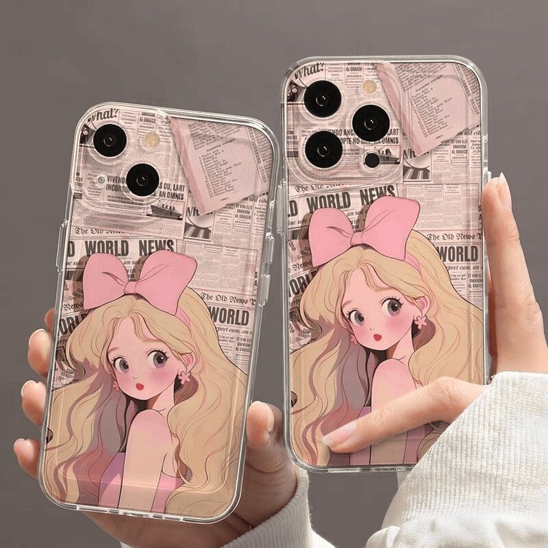 Чехол "Девушка с плаката", для iPhone 13 Pro Max, прозрачный, защита от падения