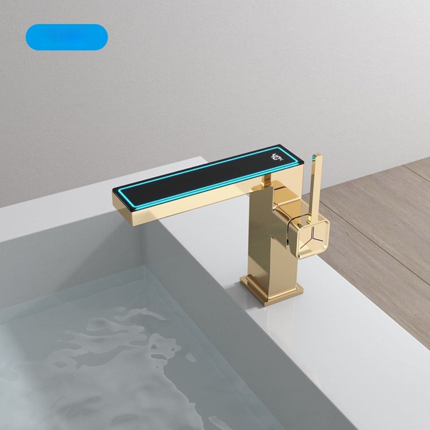 Кран для раковины с цифровым дисплеем Waterfall Смеситель для раковины с холодной и горячей водой в ванной комнате