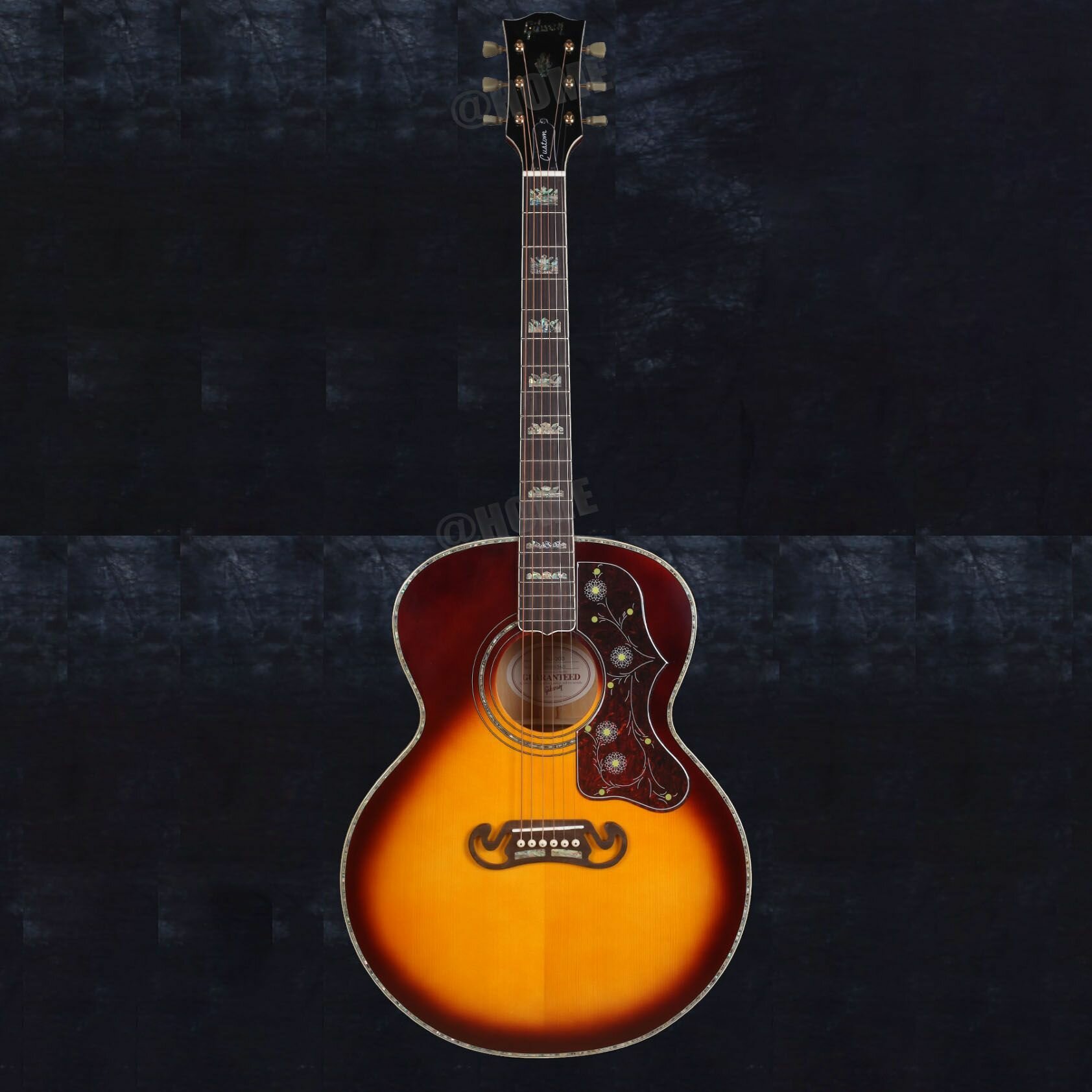 Гитара акустическая GBS, задняя панель из тигрового клена, цветная алмазная инкрустация Jumbo Shell