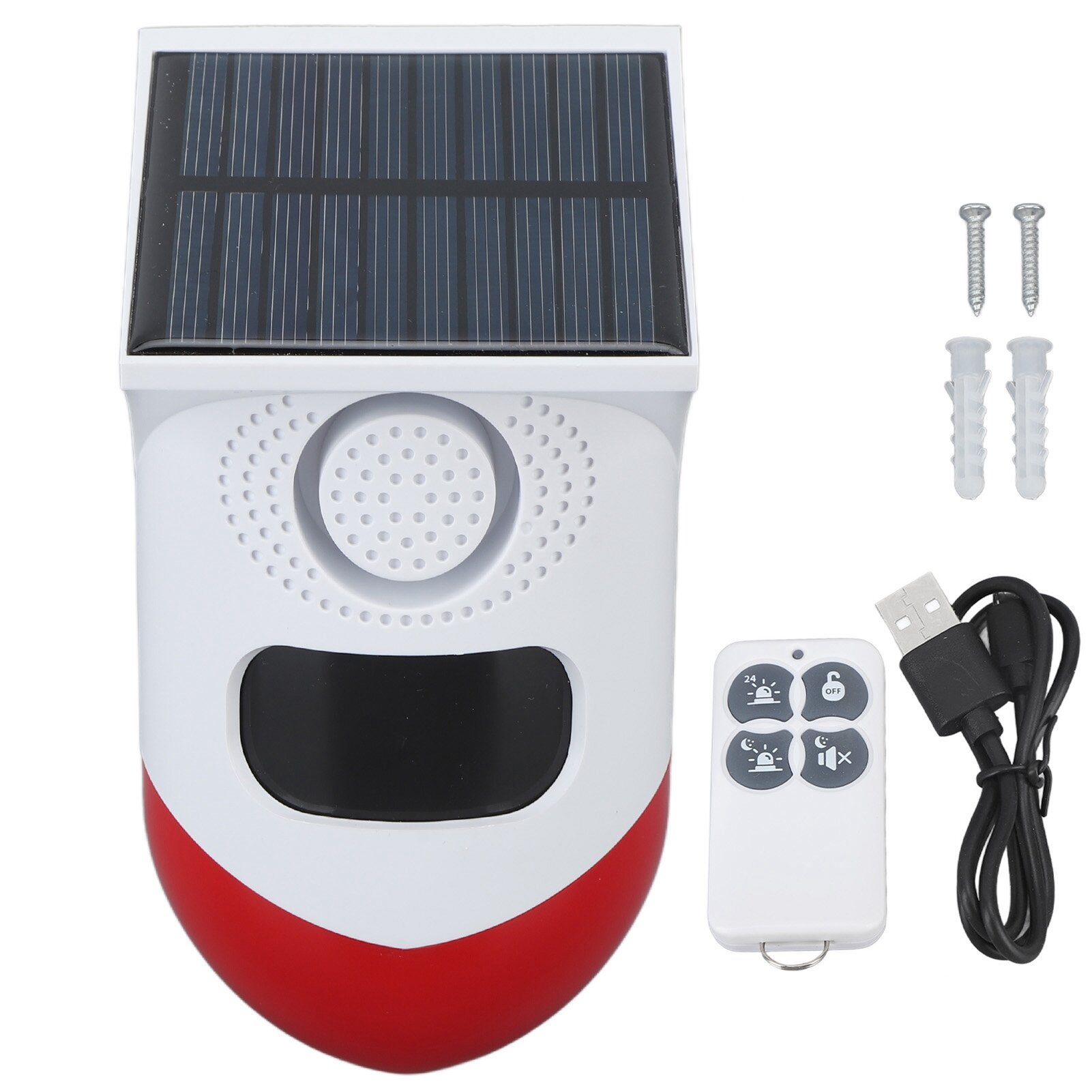 Сигнализация с датчиком движения, солнечной батареей, звуком и светом, беспроводная интеллектуальная уличная сигнализация IP67 со встроенным аккумулятором для ферм и открытых пространств.