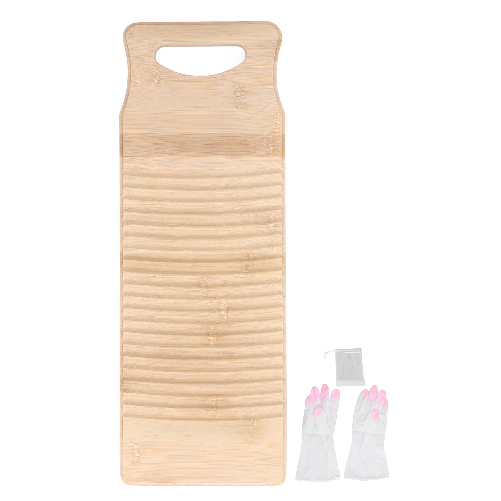 Бамбуковая стиральная доска, деревянный цвет, длина около 19,7 дюймов, утолщенная, износостойкая, прочная и долговечная.
