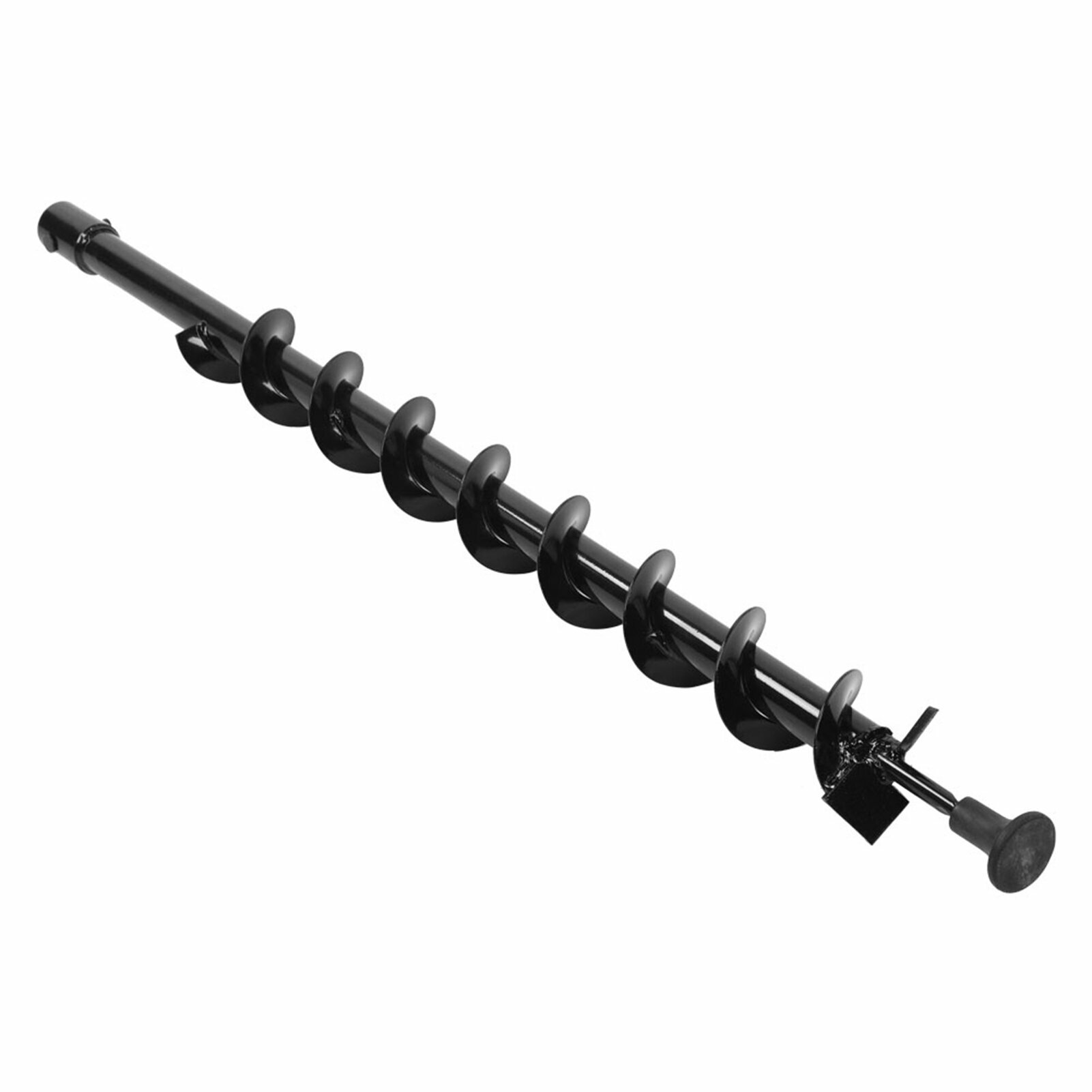 Бур для земли стальной Steel Earth Auger Drill Bit для сада и ям для столбов 60x800mm с одной лопаткой, материал марганцевая сталь, общая длина 80см, длина бурения 75см, диаметр лопатки 6см, подходит для стандартного вала 20мм, для забора, посадки