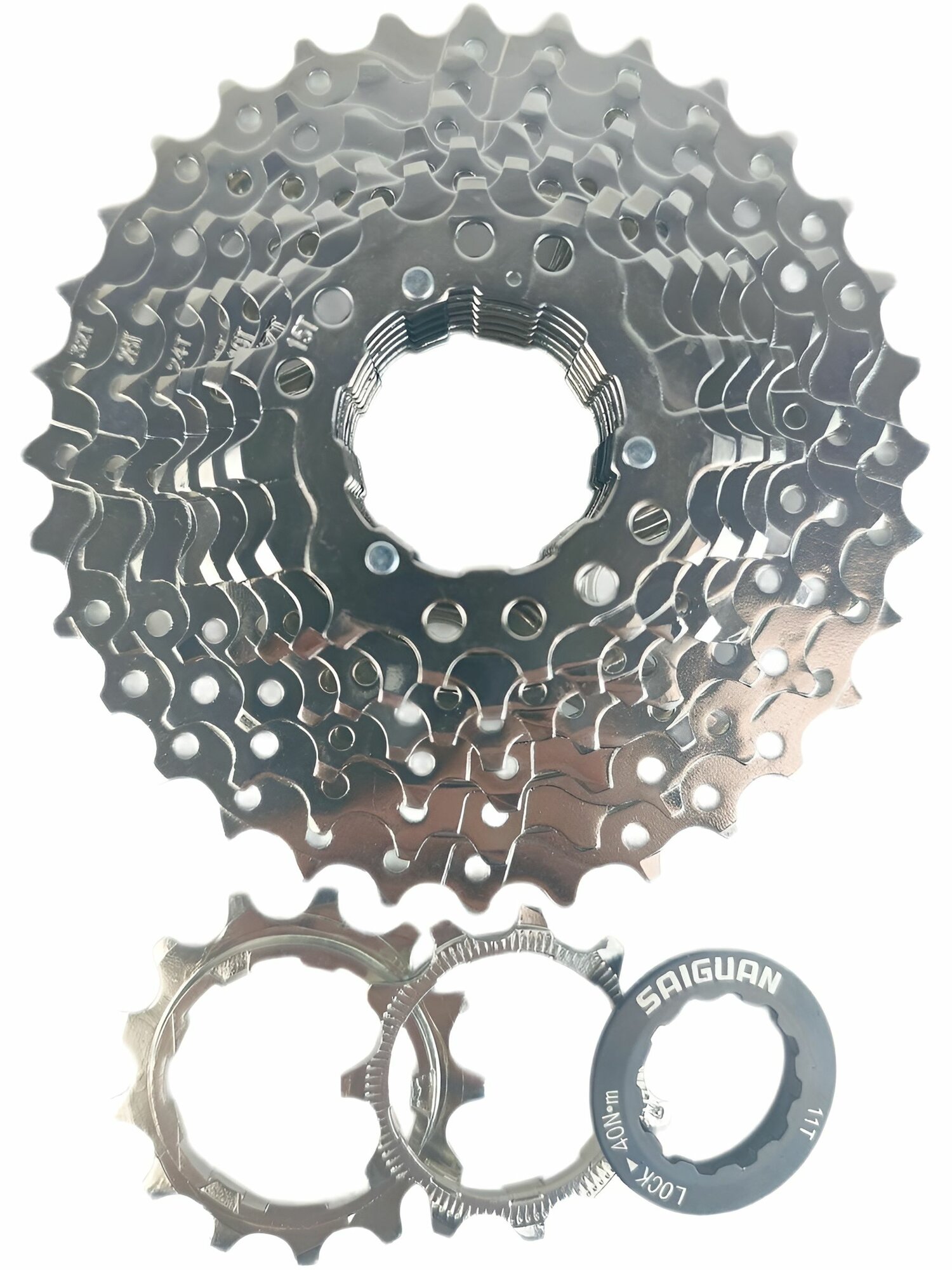 Кассета для велосипеда SAIGUAN - 9 скоростей (звёзд). Кол-во зубьев 11-32T, Никелированная сталь