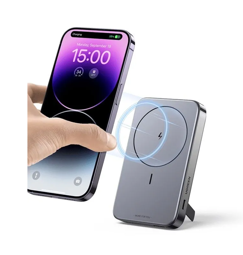 Внешний аккумулятор магнитный UGREEN PB560 (25207) 5000mAh Magnetic Wireless Power Bank. Цвет: белый