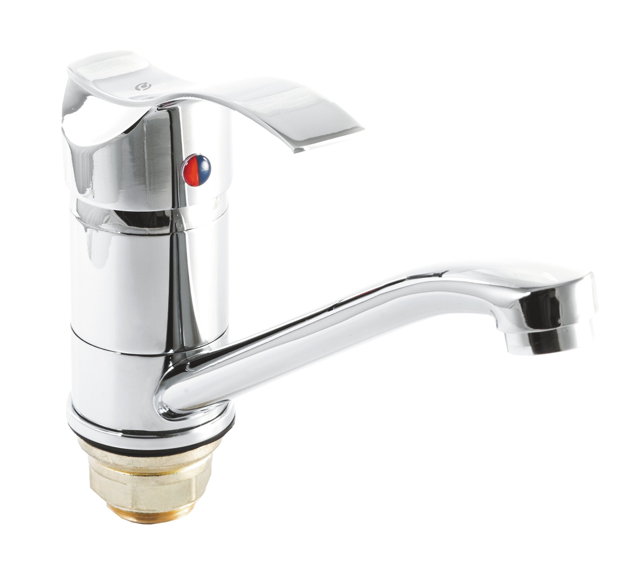 Смеситель Кухня SANTREK AQUA-630 "MODERN" шар. d-40 на гайке, средний нос SB56