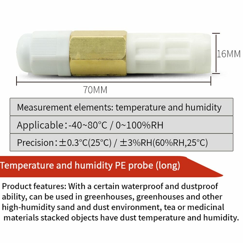Датчик температуры и влажности с передатчиком RS485, водонепроницаемый зонд для высокотемпературных сред
