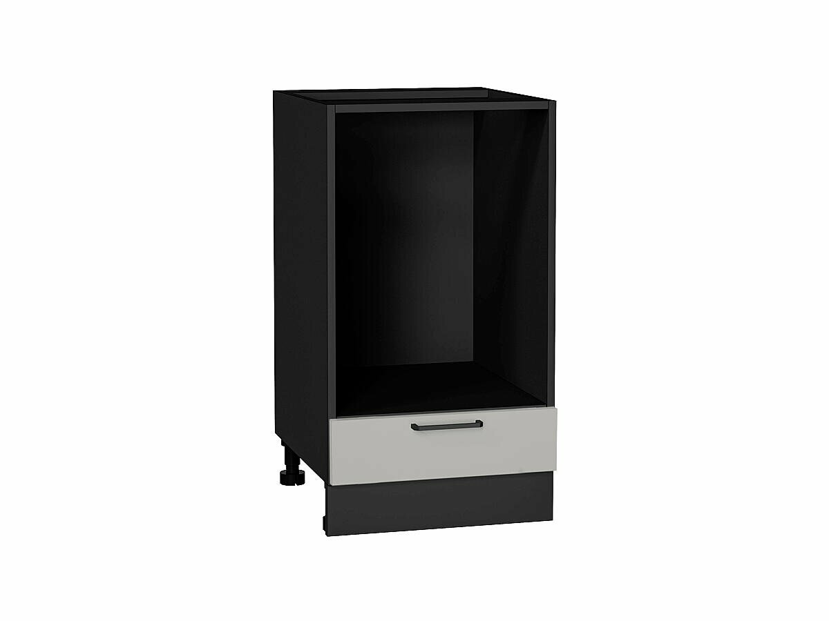 Шкаф нижний под духовку Флэт, цвет фасада Light Grey In 2S, цвет каркаса Graphite, 816*450*476 мм