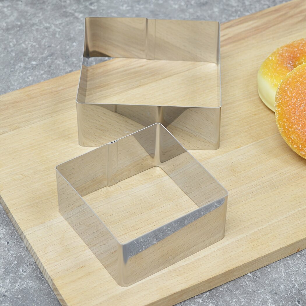 Форма для выпечки квадратная 2шт 8/10см, высота 4см, металл, удобство