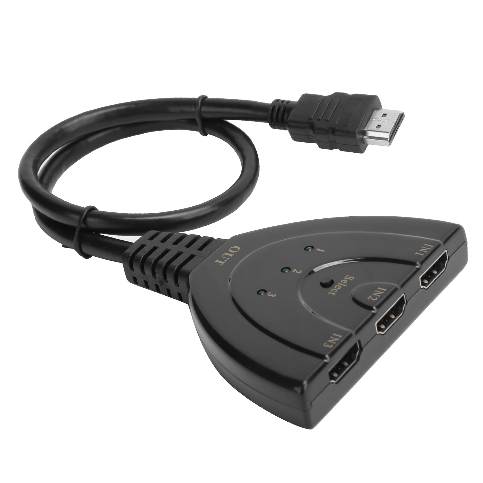 Конвертер мультимедийного интерфейса HD с 3 входами и 1 выходом, разветвитель-концентратор 4K с кабелем