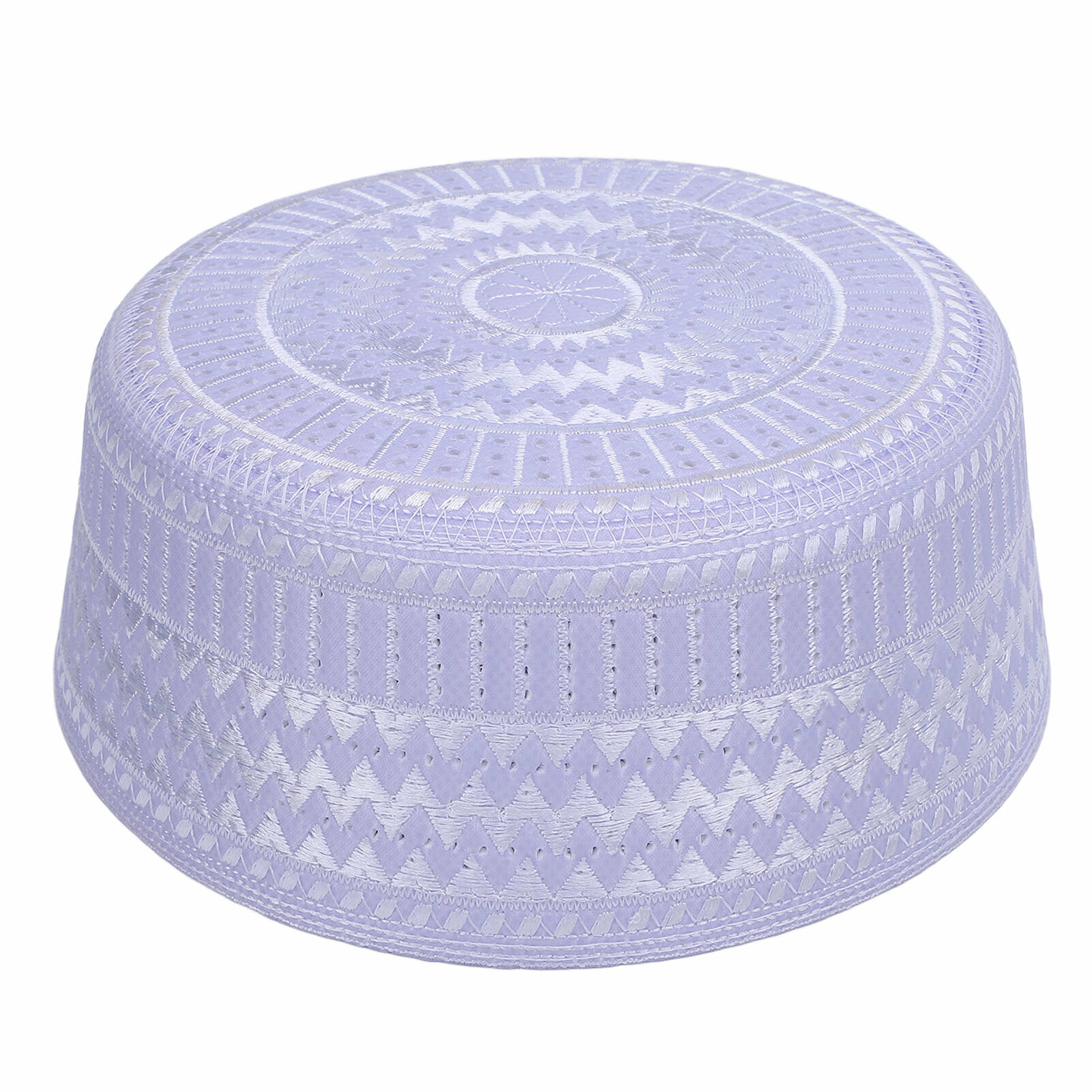 Мужская мусульманская молитвенная шапка-бини Куфи с вышивкой, арабский и турецкий головной убор, круглая шапка-бини Куфи, фиолетовая, 57 см, для праздника Ид.