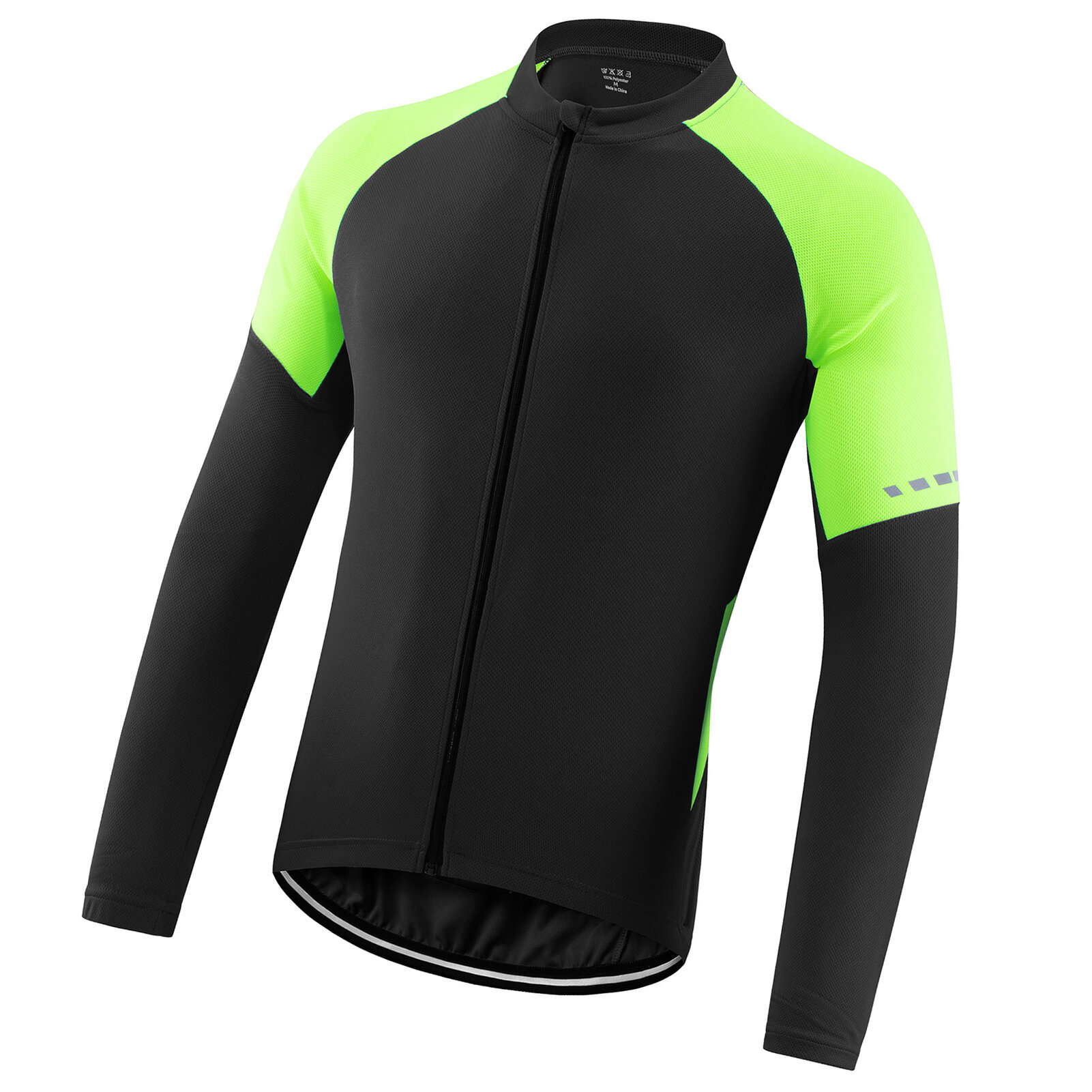 Мужская базовая веломайка на молнии с длинными рукавами и светоотражающими полосками, легкая дышащая веломайка для мужчин