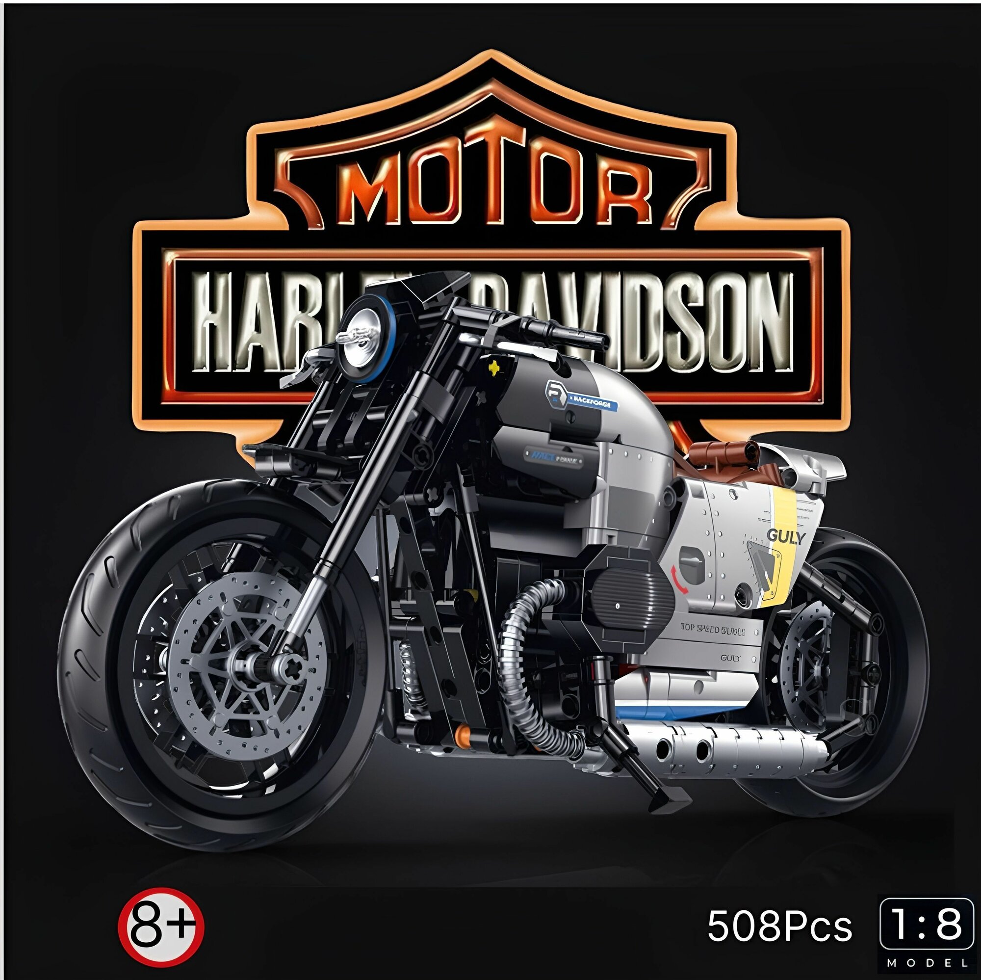 Конструктор "Мотоцикл", 508 элементов, 33см, для детей от 6 до 18 лет