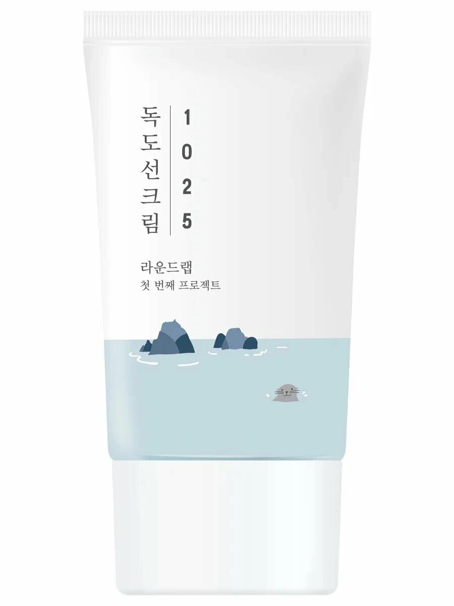 Крем для лица солнцезащитный, для проблемной кожи, с морской водой, Round Lab SPF 50+ 1025 Dokdo Sunscreen, 50 мл