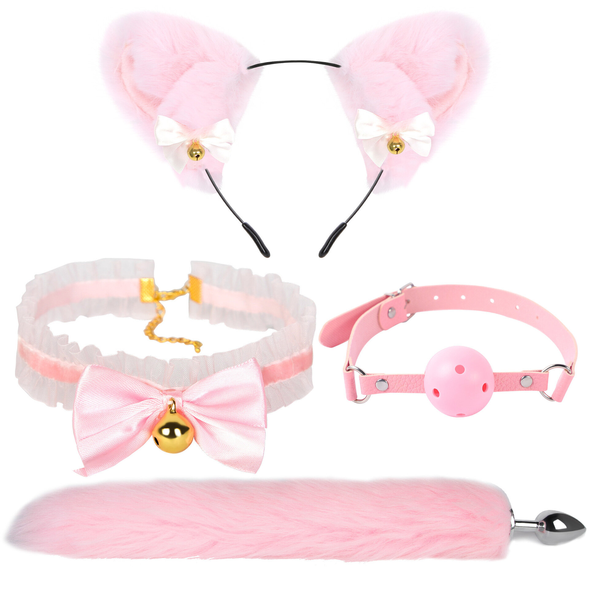 Секс-игрушка sm лиса костюм бондаж обучение реквизит хвост анальная пробка шарик рот сосок зажим для взрослых секс-принадлежности