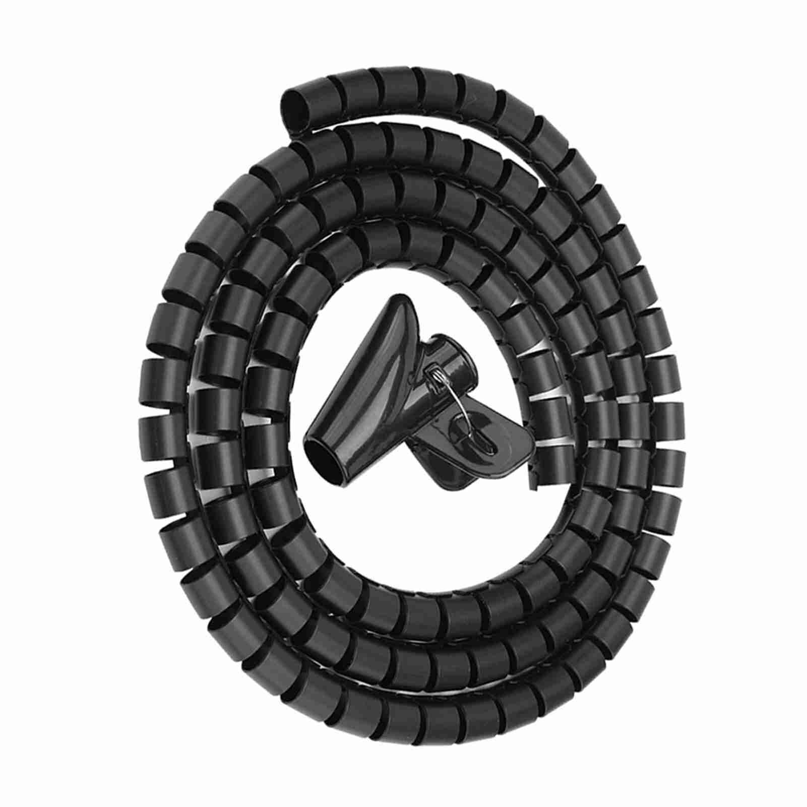 Уплотнитель для кабелей спиральный гибкий черный 3.0м * 16мм, упаковка 1шт, для компьютера автомобиля бытовой электроники, соединитель кабелей, защита проводов, хранение проводов, зип-решение, длина подрезать, пыльproof, для дома офиса, набор с клипсом