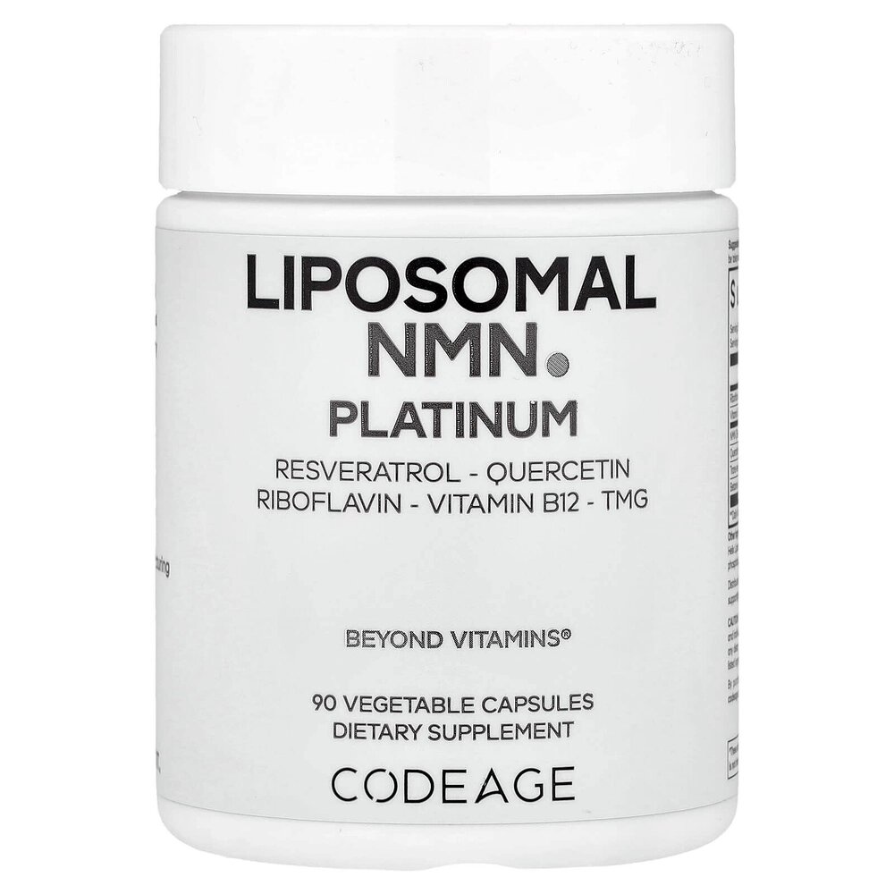 CodeAge, Liposomal NMN Platinum, ресвератрол, кверцетин, 90 капсул