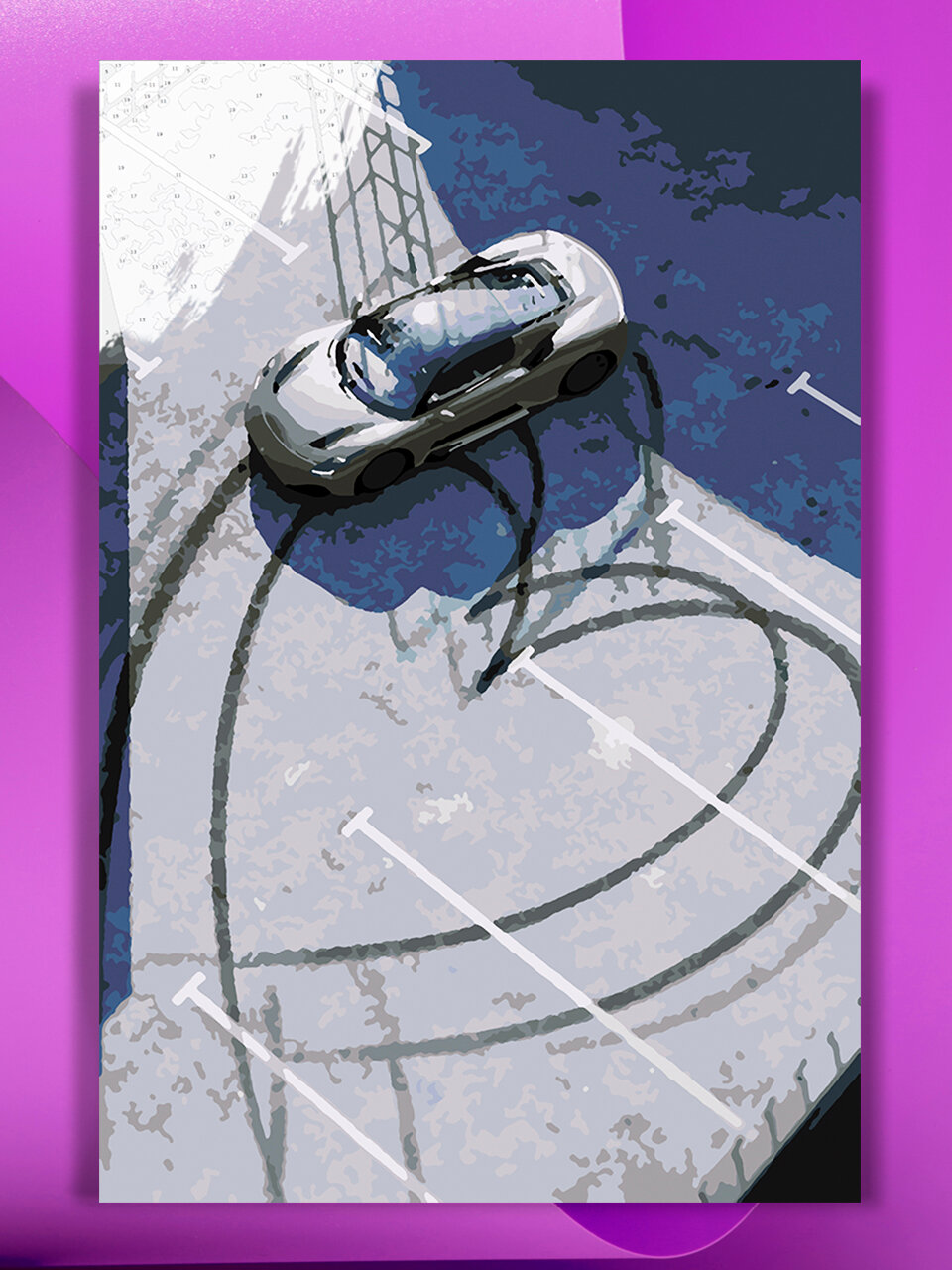 Картина по номерам на холсте Сердце на асфальте, 40 х 60 см