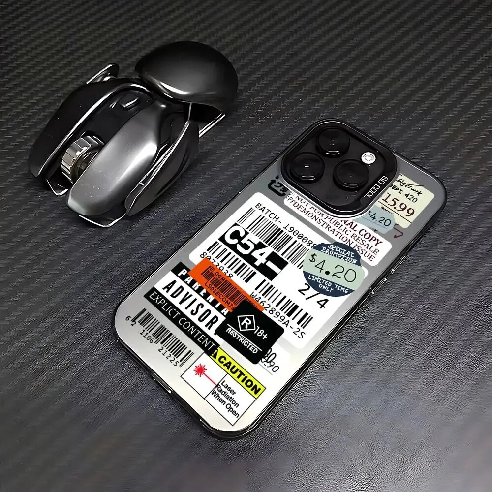 Чехол для телефона с этикеткой в стиле ретро Cool Trend для IPhone 16 PRO 15 14 13 12 11 Promax 16E 15pro 14pro Personality Hard Shell 4, For iphone 14 Pro