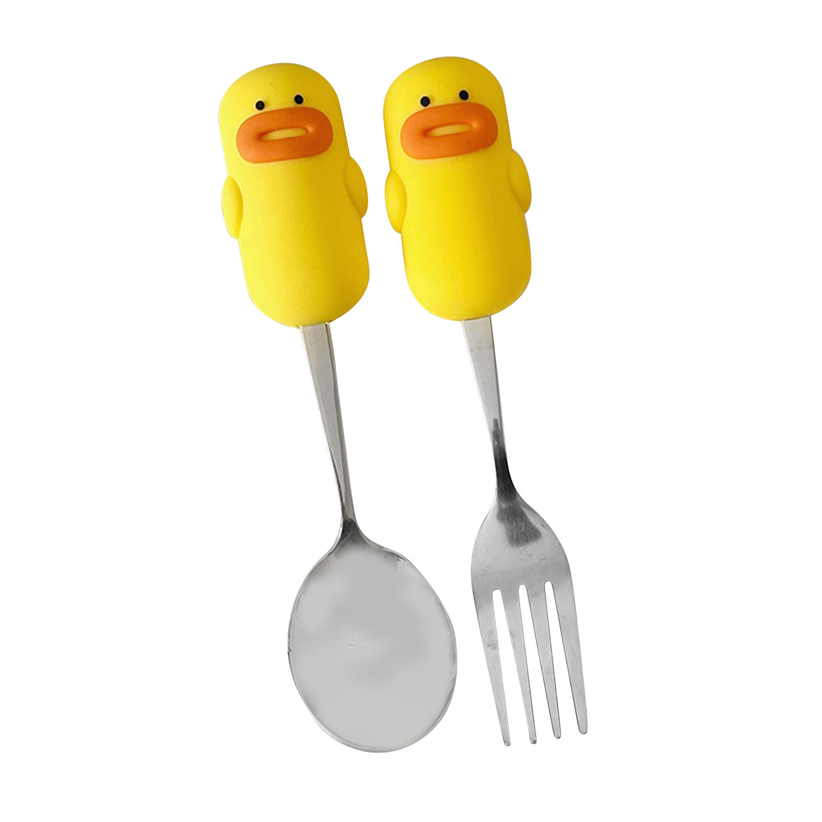 Симпатичная ложка и вилка набор из нержавеющей стали мультфильм дизайн многофункциональная металлическая ложка и вилка для мальчиков, девочки, белые