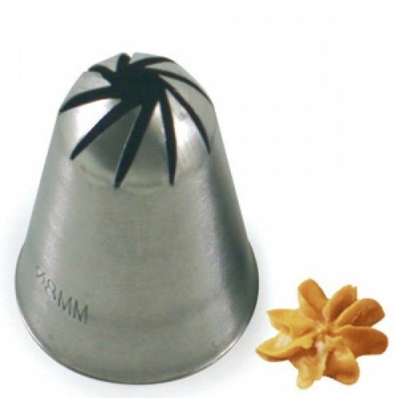 Насадка кондитерская "Роза закрытая", 6 изогнутых лучей, верх d-16мм, низ d-30мм, h-50мм