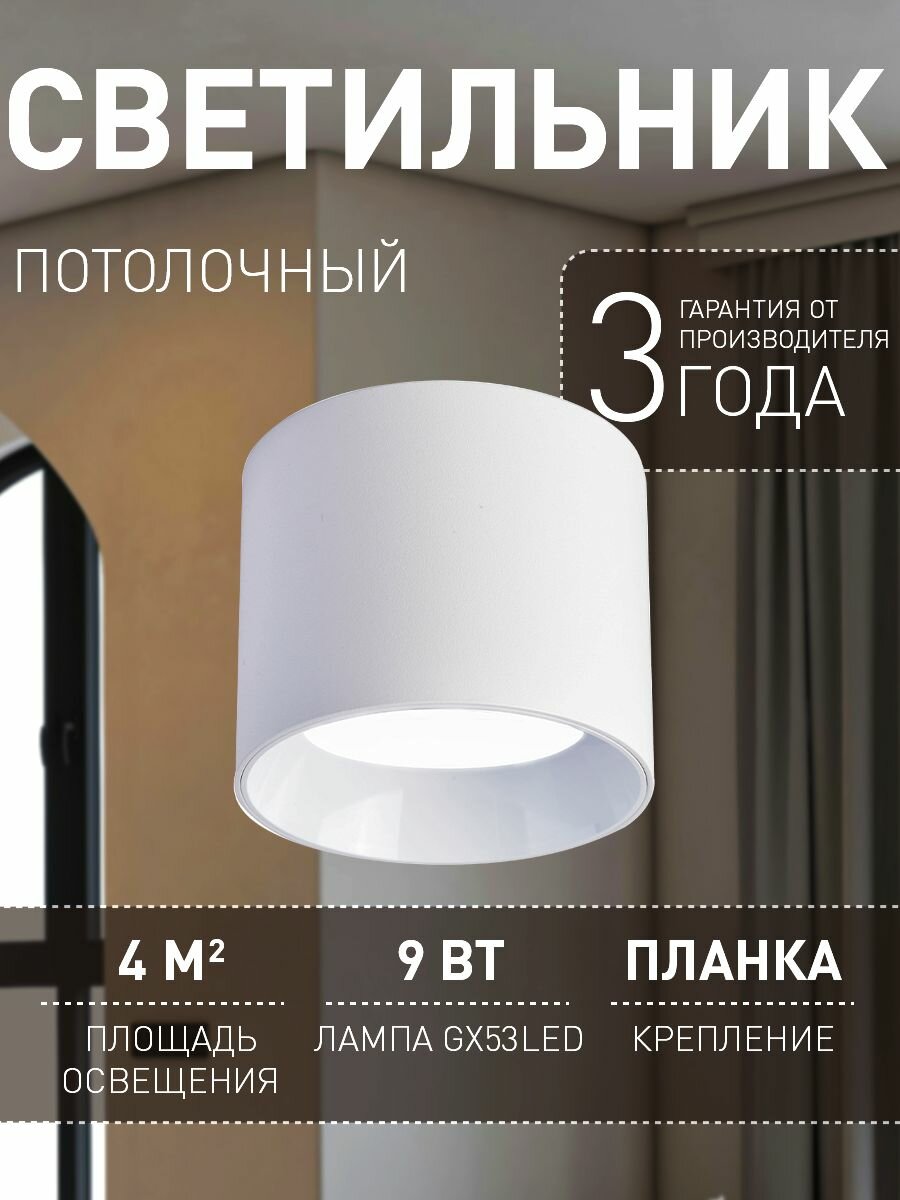 Спот , светильник потолочный накладной Favourite 4209-1C GX53LED мощностью 9W