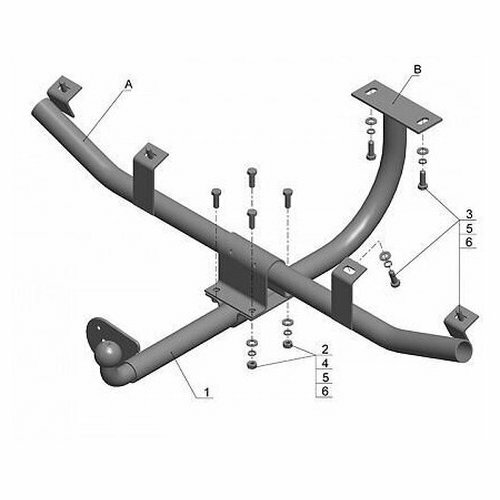 Фаркоп (тягово-сцепное устройство) ВАЗ-2123 разборный без проводки (AvtoS) AvtoS VAZ23