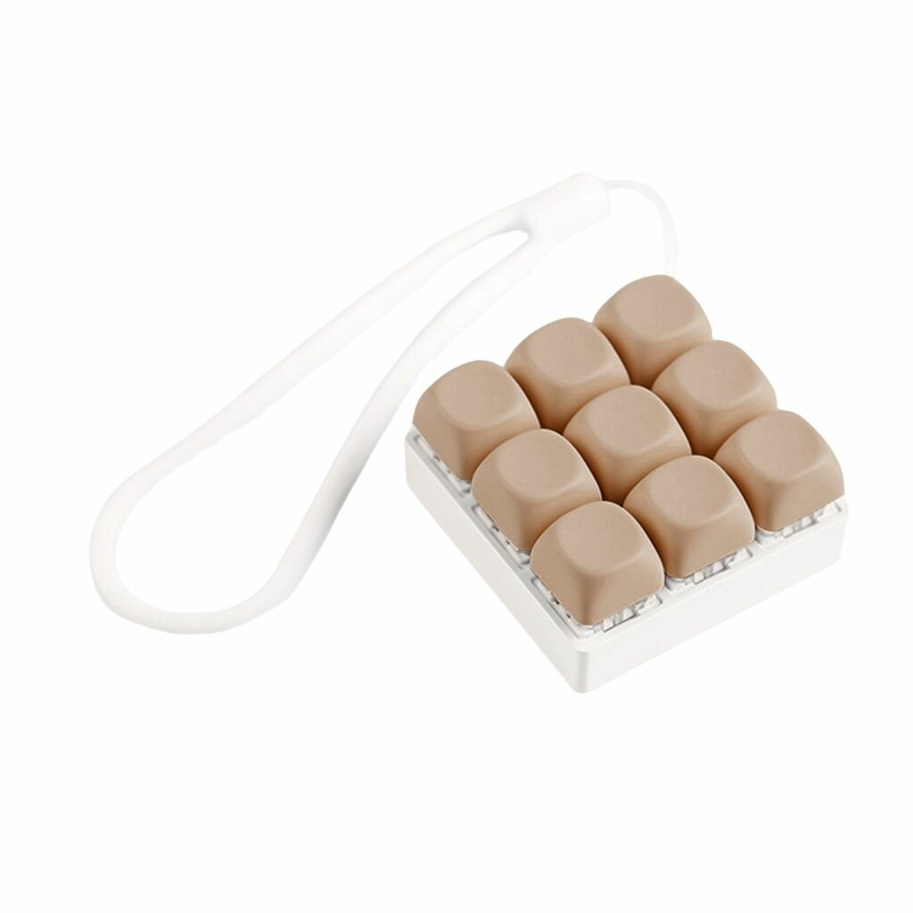 Диагональный крючок с 9 клавишами без легкой кнопки декомпрессии keycap-кофейный цвет