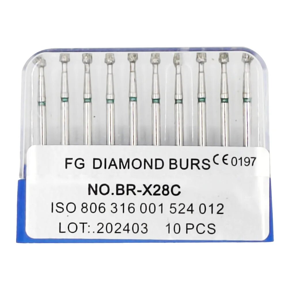Алмазные боры FG, NO. BR-X28C, 10 шт.