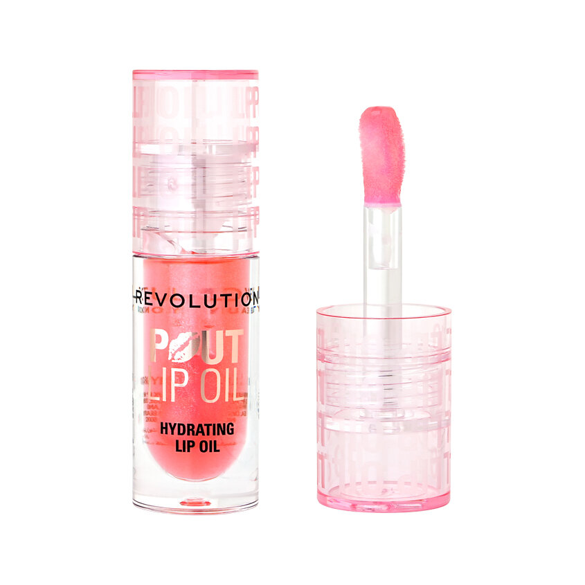 Масло для губ REVOLUTION POUT LIP OIL ухаживающее с фруктовым ароматом тон Glam pink shimmer