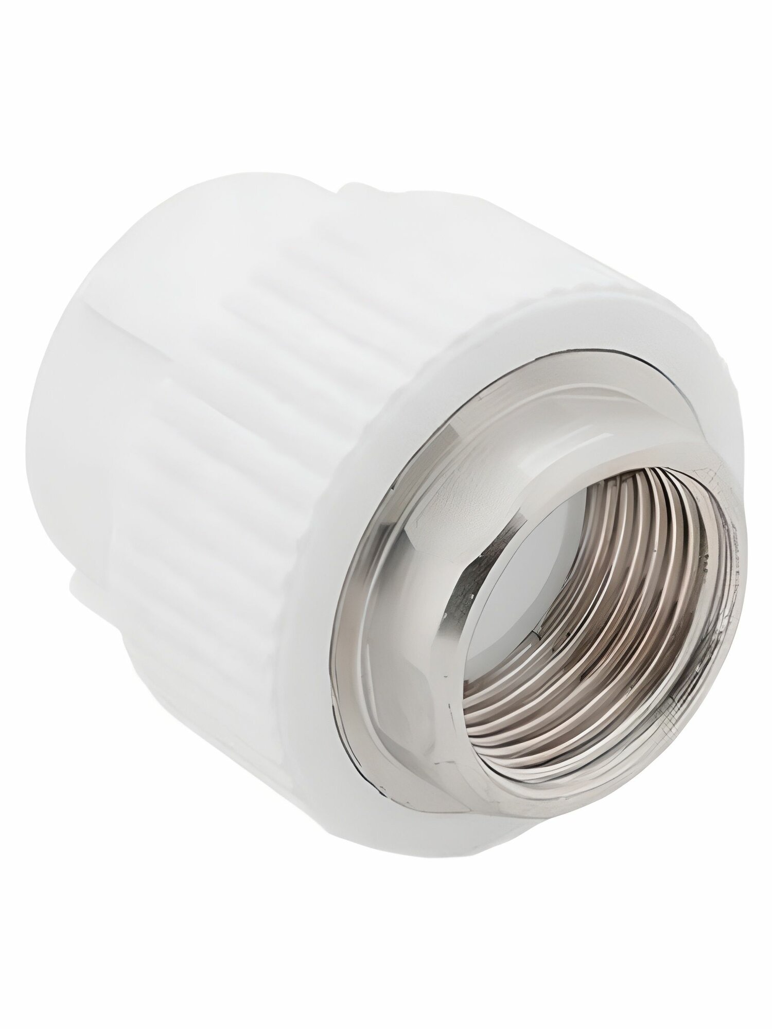 Муфта комбинир. ПП под ключ D50-1 1/2"ВР РТП белая/Гидропласт