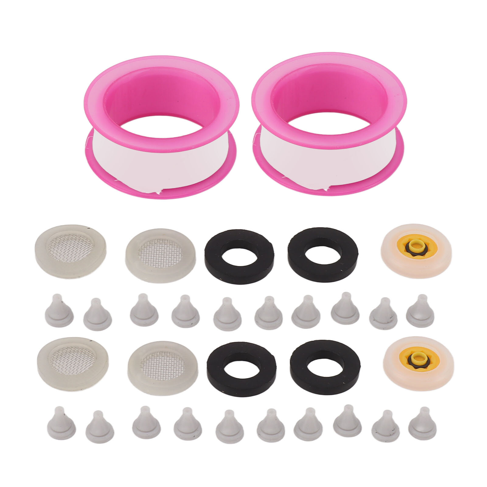 2 комплекта силиконовых насадок для душевой лейки с резиновой прокладкой, ограничитель потока экрана, комплект из тефлоновой ленты