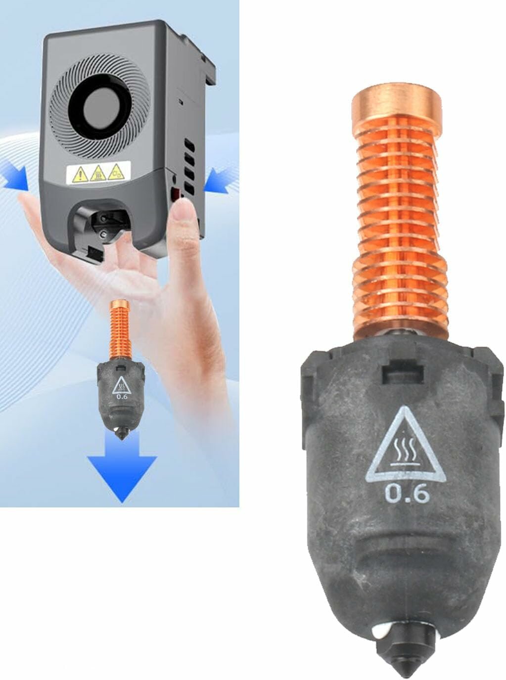 Flashforge Adventurer 5M и 5M Pro сопла 0,25 мм 0,4 мм 0,6 мм 0,8 мм 280 сопла комплект высокая скорость печати для 3D принтера, черный (0,4 мм)