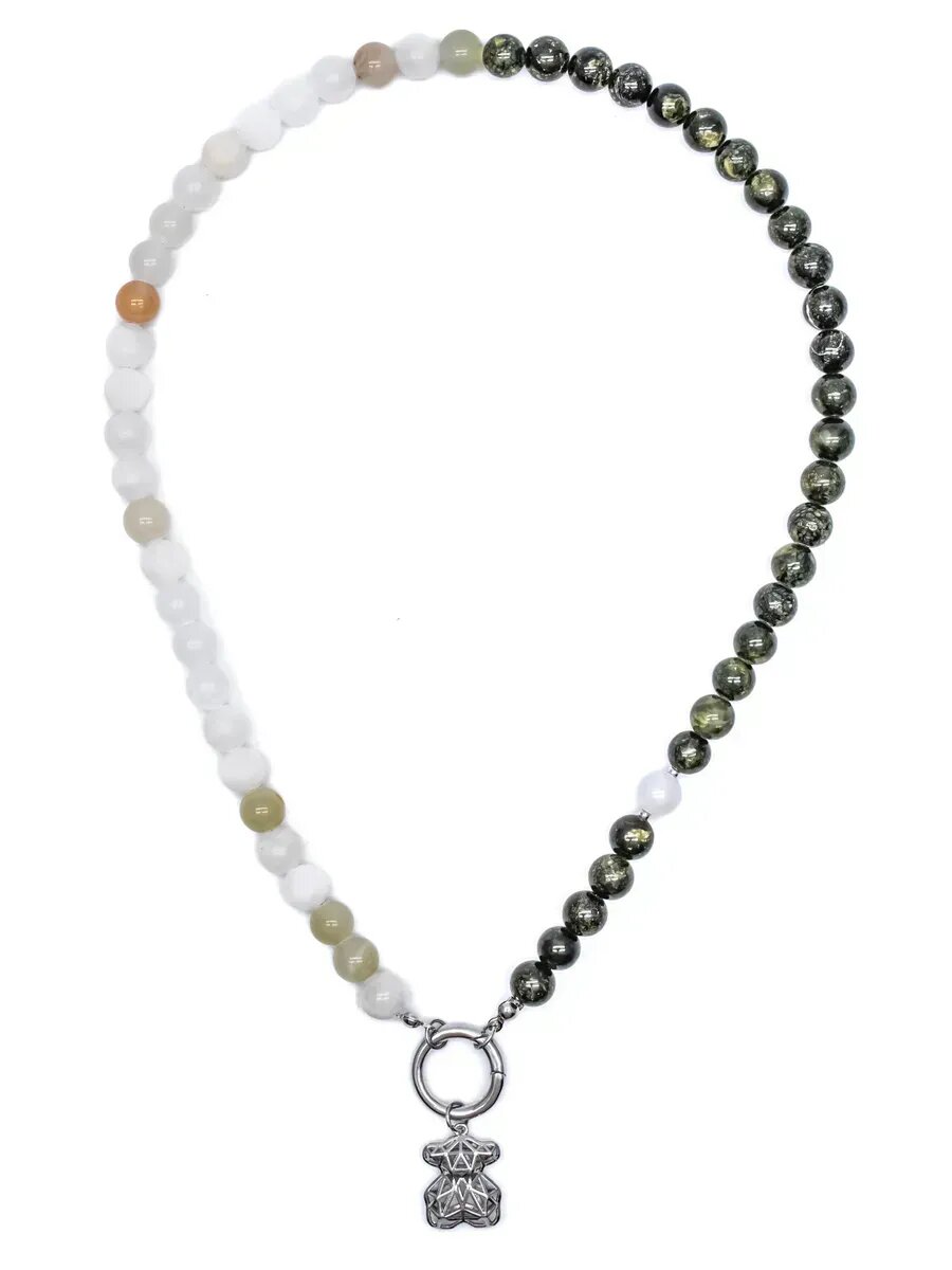 Бусы, перламутр, оникс