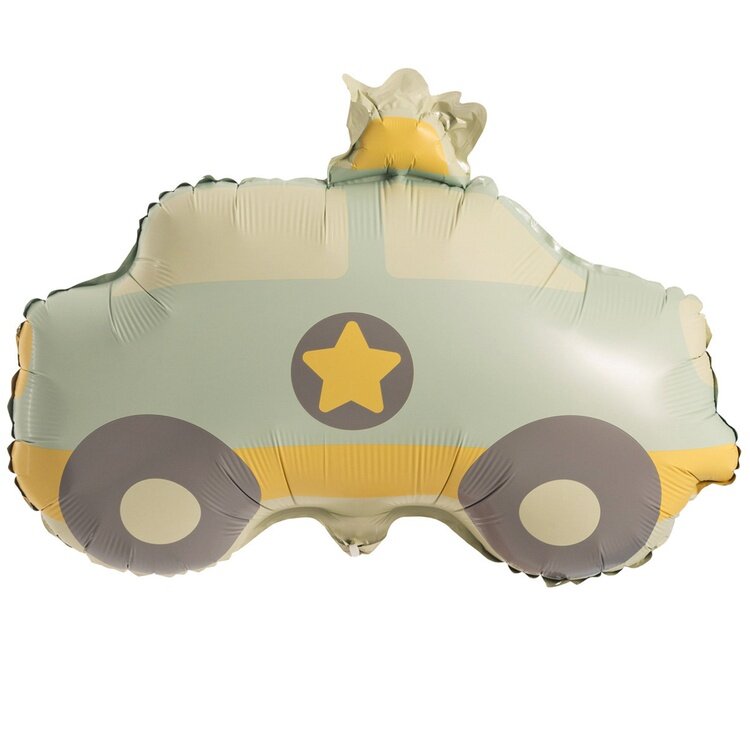 Воздушный шарик Веселая затея фигура, машина голубая, фольгированный