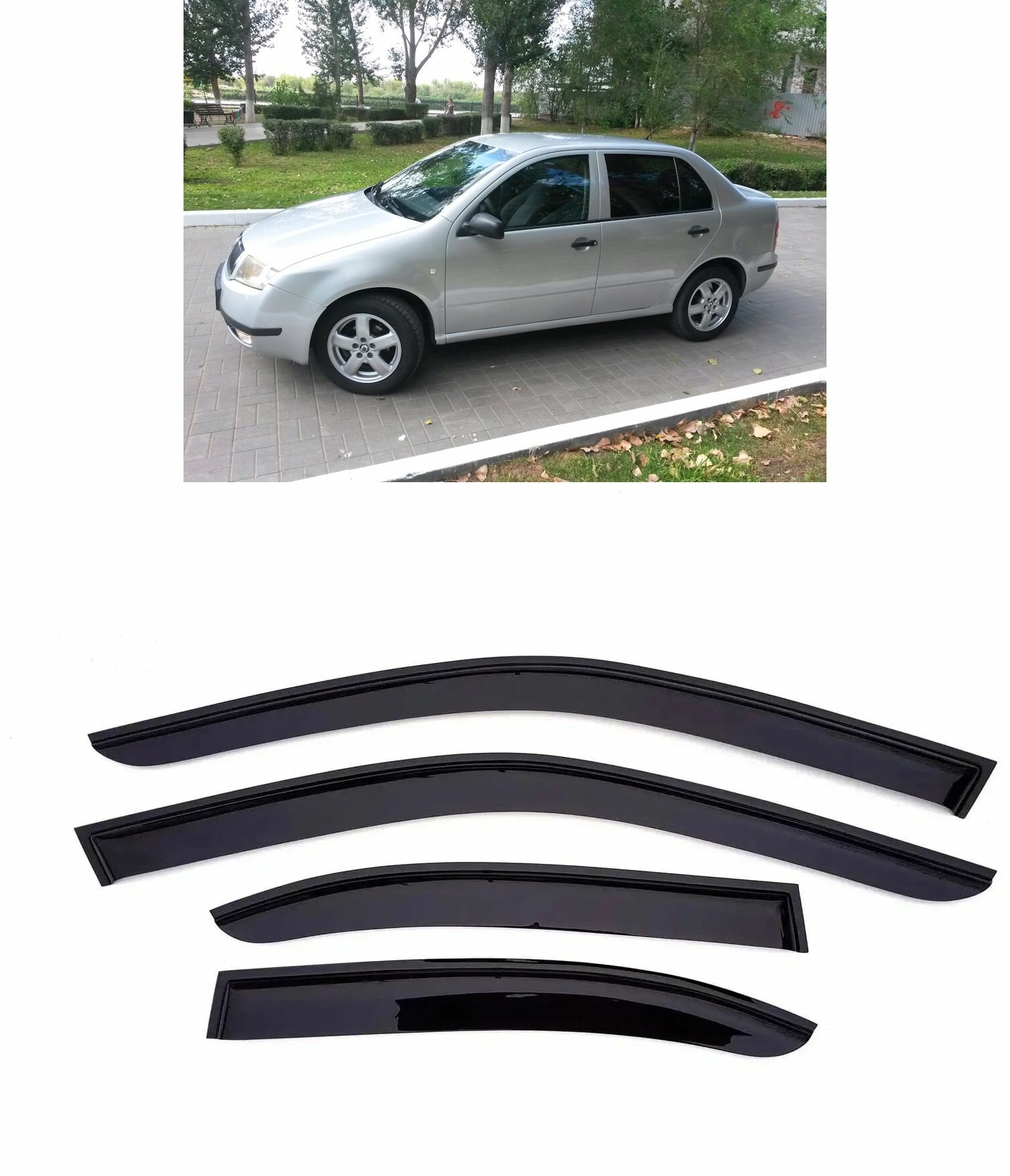 Дефлекторы боковых окон SKODA Fabia Шкода Фабия седан / хетчбек (1999-2007)
