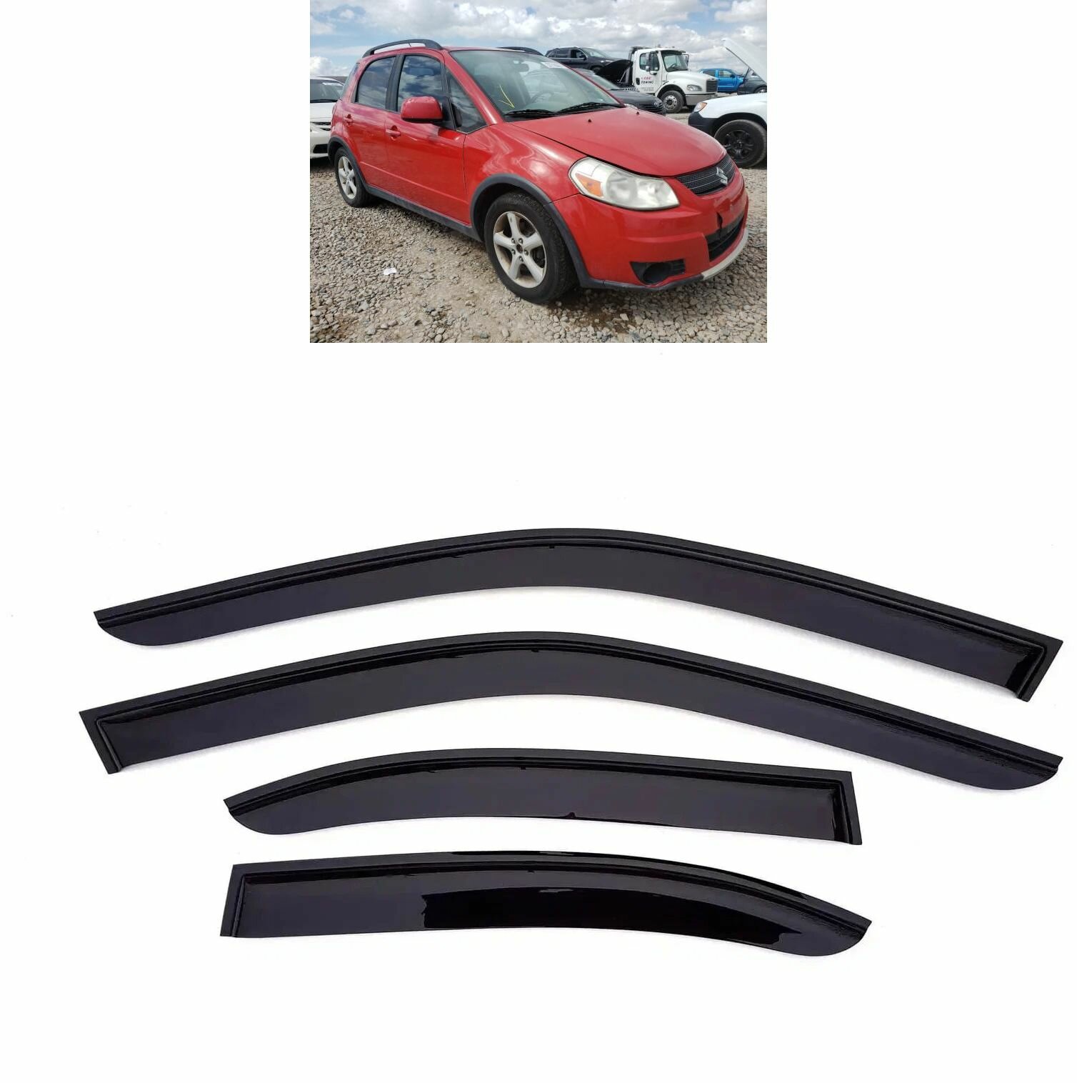Дефлекторы боковых окон SUZUKI Сузуки SX4 хэтчбек (2006- 2009)(Classic)
