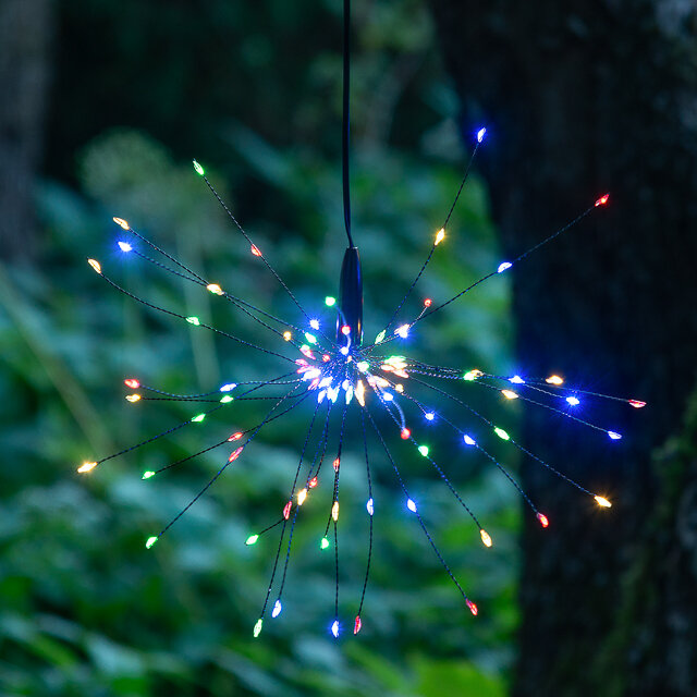 Подвесной садовый светильник Solar Glory Firework 50*26 см, 90 разноцветных LED ламп, на солнечной батарее, IP44, Star Trading, 481-87