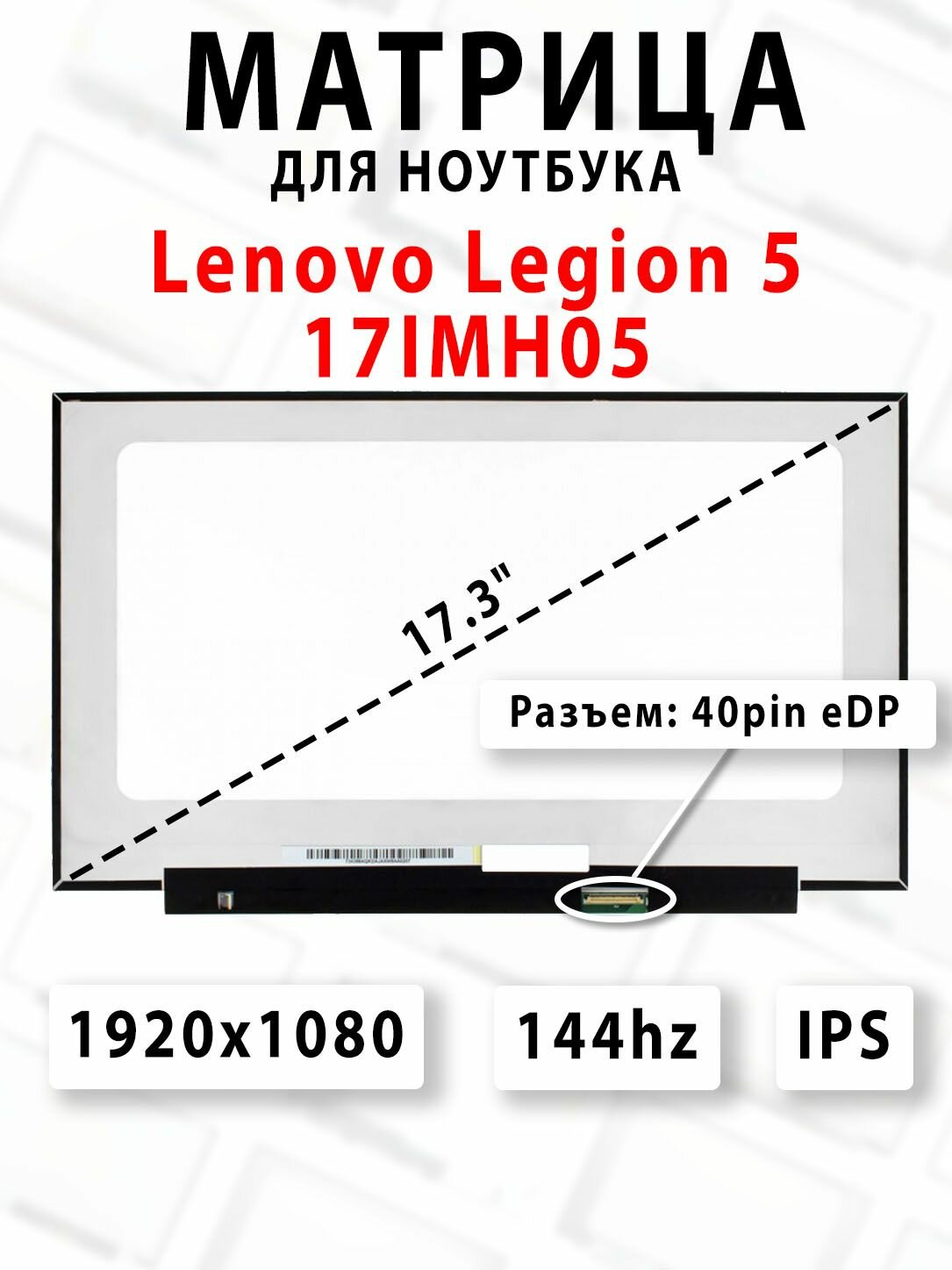 Матрица для ноутбука Lenovo Legion 5 17IMH05 - (1920x1080 - 144Hz)