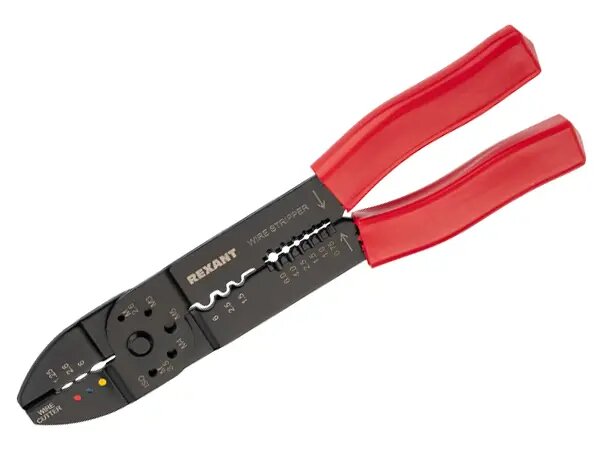 Кримпер для обжима наконечников и зачистки проводов Rexant HT-204