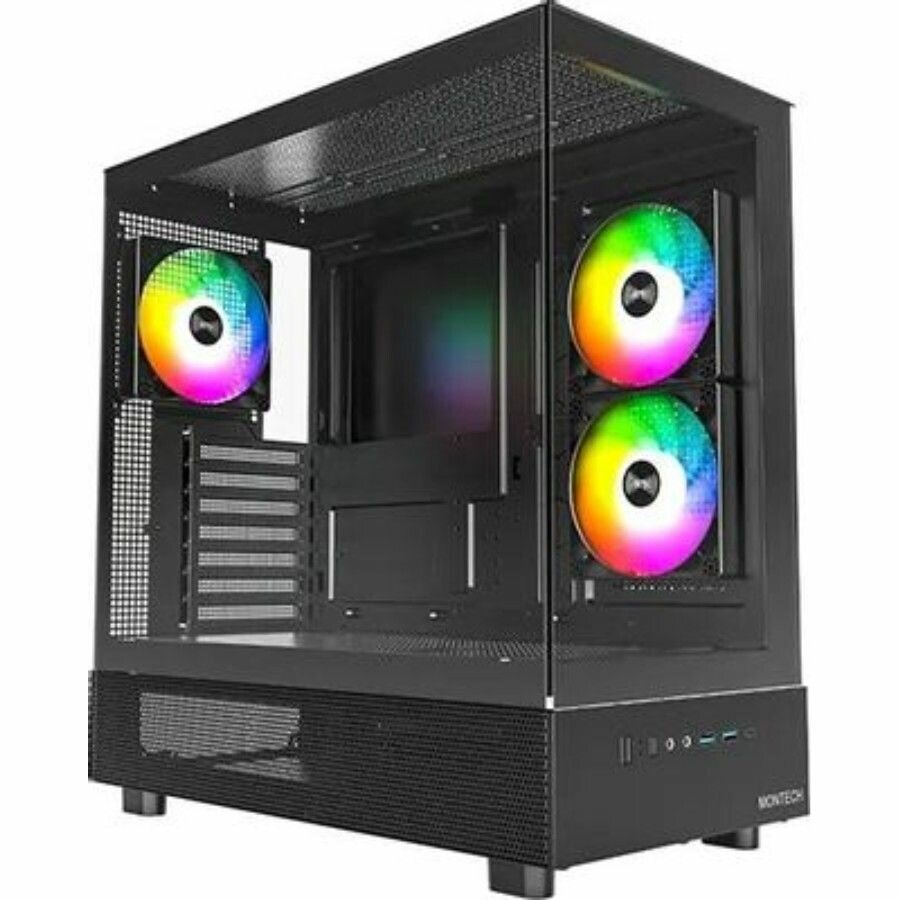 Компьютерный корпус MONTECH XR (XR BL) черный - Midi Tower, ATX, micro-ATX, mini-ITX, USB 3.2 Gen 1 Type-C