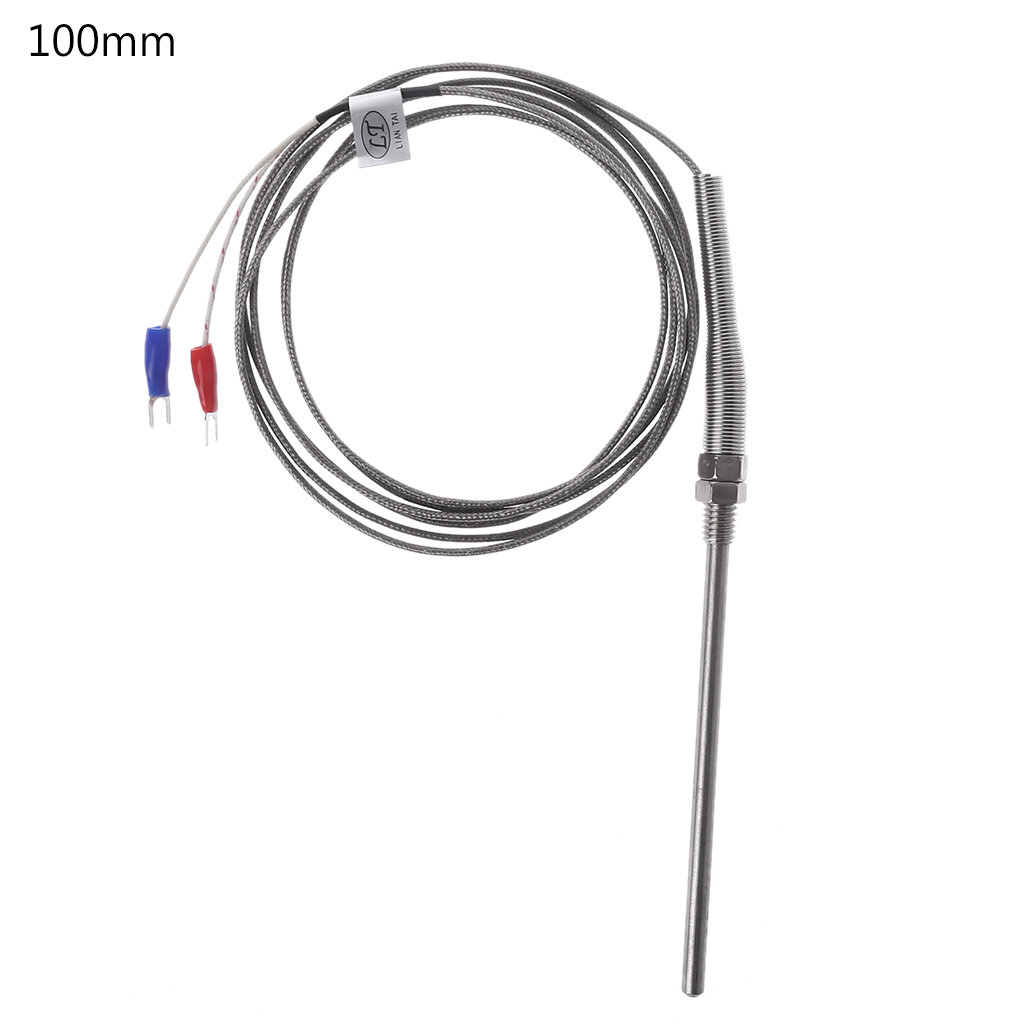Датчик температуры термопары типа К с резьбой М8 и кабелем 2 для М, датчик температуры из нержавеющей стали 100 мм
