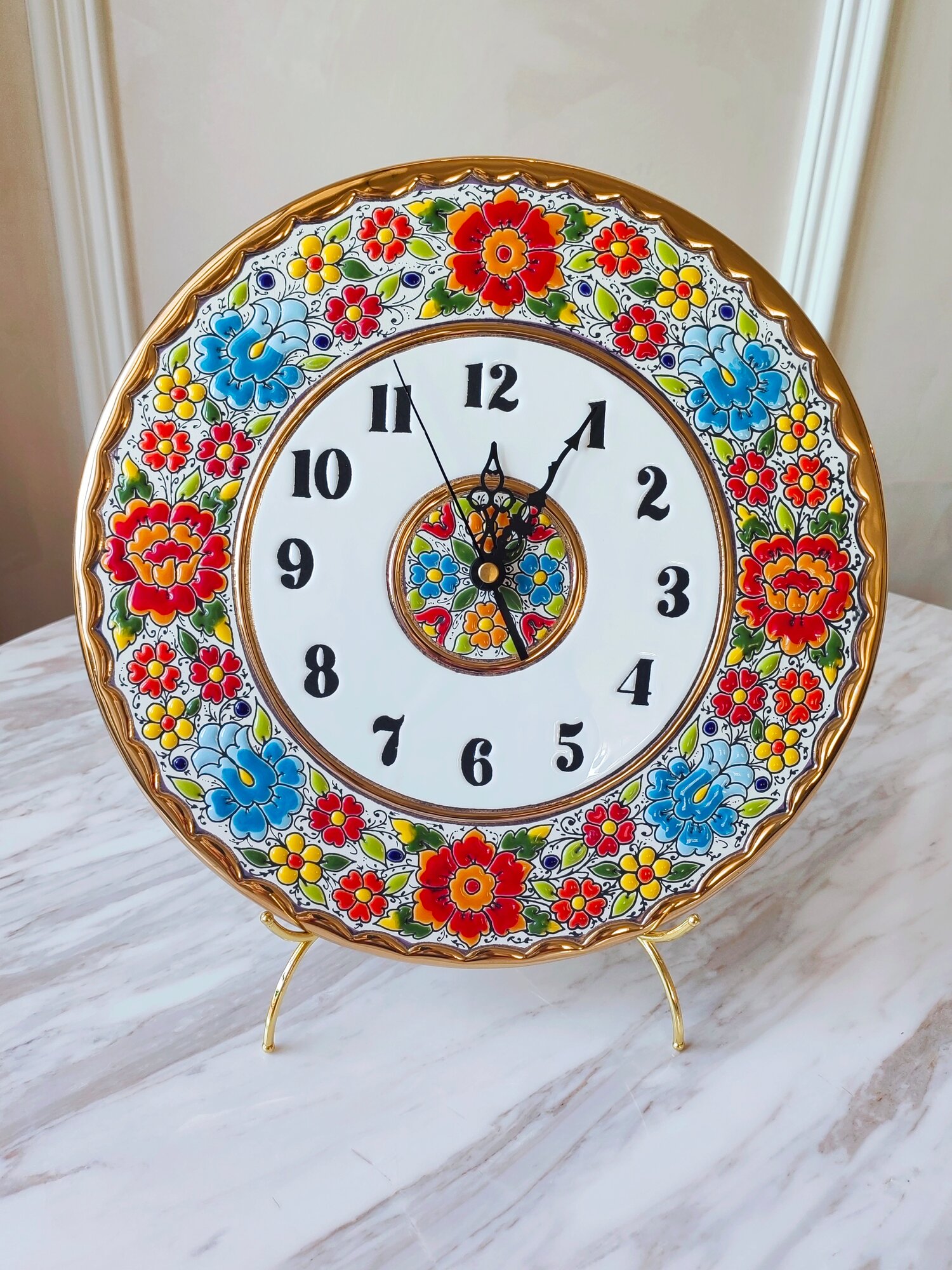 Часы настенные, кварцевые фабрики Cercolon диаметр 28 см, ручная работа испанских мастеров